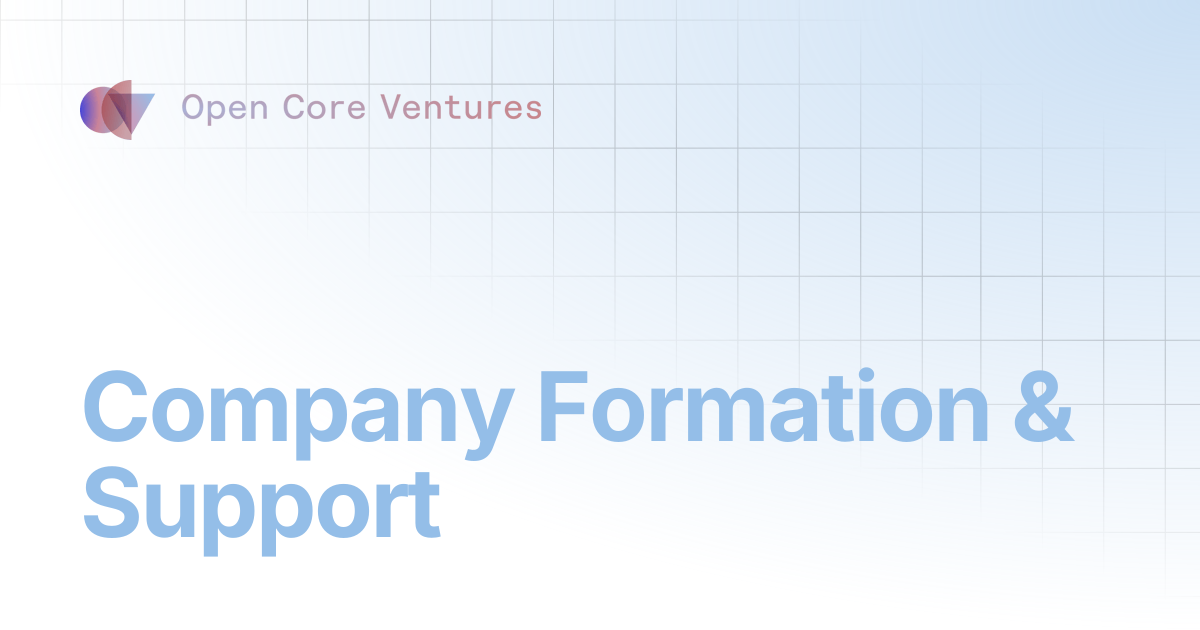Company Formation & Support | OCV Handbook