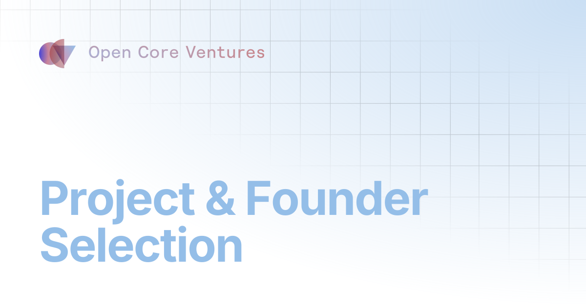 Project & Founder Selection | OCV Handbook